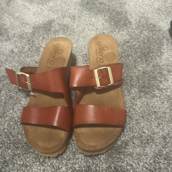 yokono | Shoes | Yokono Cognac Brick Color Made In Spain Leather Wedge ...